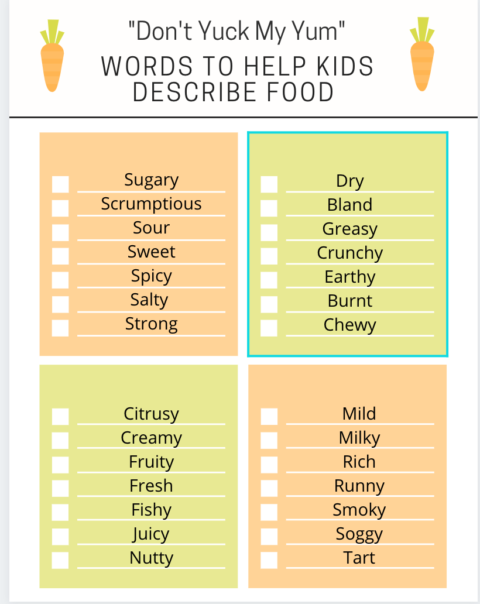 Don't Yuck My Yum | Teaching Kids How to Better Describe Food